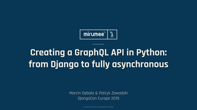 Creating A Graphql Api In Python From Django To Fully Asynchronous Ppt 1146