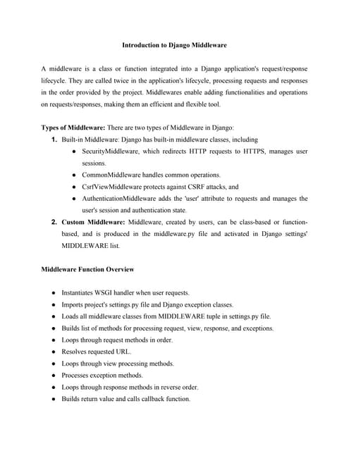 Django Middleware Explained Boost Your App S Functionality And Security Pdf