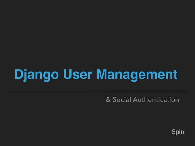 Django User Management & Social Authentication | PDF Django User Management & Social Authentication | PDF