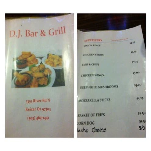 DJ Bar & Grill - Menu | PDF | Bars & Restaurants | Attractions