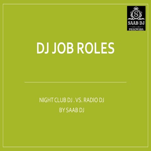 What are the Various Job Roles of DJs? | PPTX
