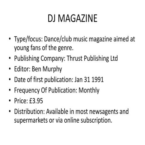 DJ Mag/Mixmag Case Studies | PPTX