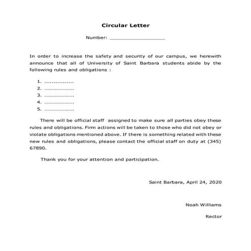 School Circular Letter | PDF