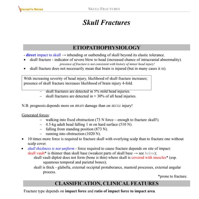 SKULL FRACTURES | PPTX