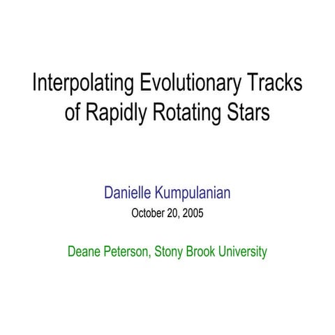 Interpolating evolutionary tracks of rapidly rotating stars ...