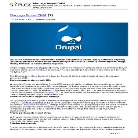 Dlaczego Drupal CMS? - www.siplex.pl