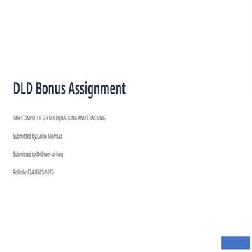 DLD-Bonus-Assignment (computer security) | PPT