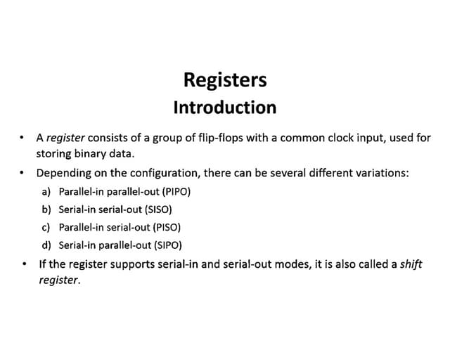 Shift Registers | PPT