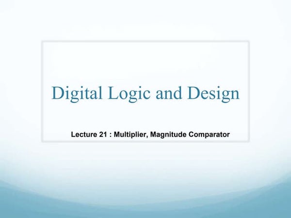 Lecture6 Chapter4 Design Magnitude Comparator Circuit Introduction To