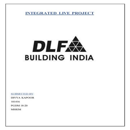 Complete Financial analysis of DLF | DOCX