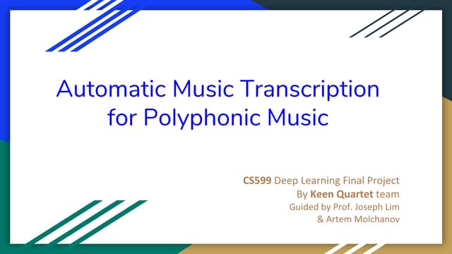 Automatic Music Transcription | PPT Automatic Music Transcription | PPT