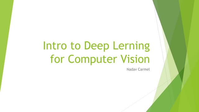Deep Learning For Computer Vision Intro Ppt
