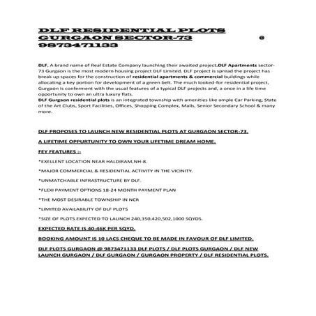 Dlf plots gurgaon @ | DOCX