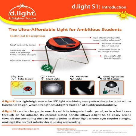 D.Light S1 Catalogue | PDF