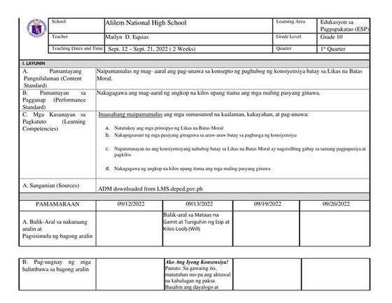 ESP MELCs Grade 10.pdf