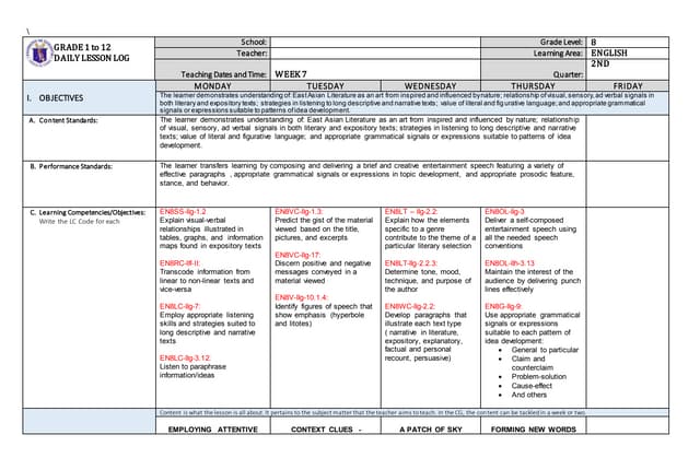 English-MELCs (1) learning competency 2023 | PDF