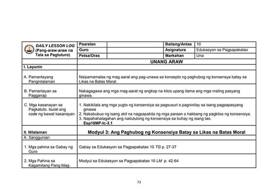 EsP-7 Q2-week3 lesson Exemplar EsP-7 Q2-week3 lesson Exemplar | DOCX
