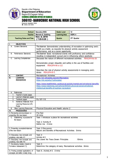 Nature and Background of Outdoor Recreation | PPT