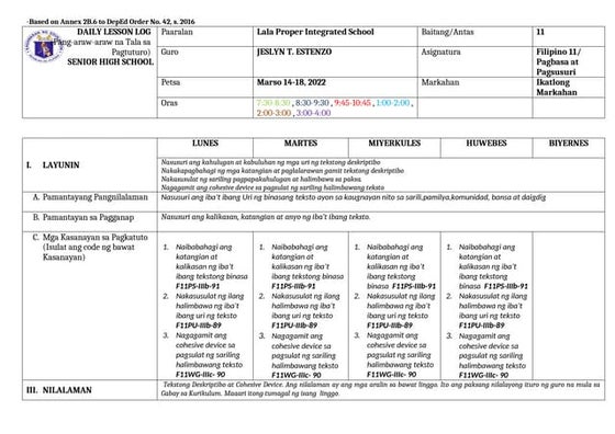 LESSON PLAN FILIPINO 6 | DOCX