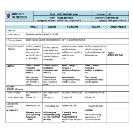 Lesson Plan in -Mathematics Grade 1.Qrt3 | Educational Assessment ...