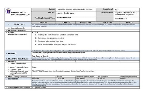 Detailed Lesson plan in English 5 Text types | DOCX | Educational Assessment | Education