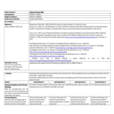 Daily Lesson Log -TERM 1 WEEK 3 grades 3 | DOCX