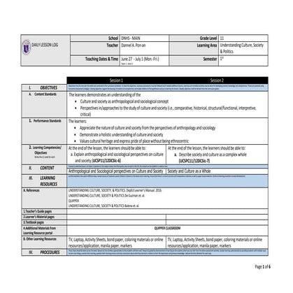 DLL WEEK 3 DAILY LESSON PLAN FOR GRADE 11 | DOCX