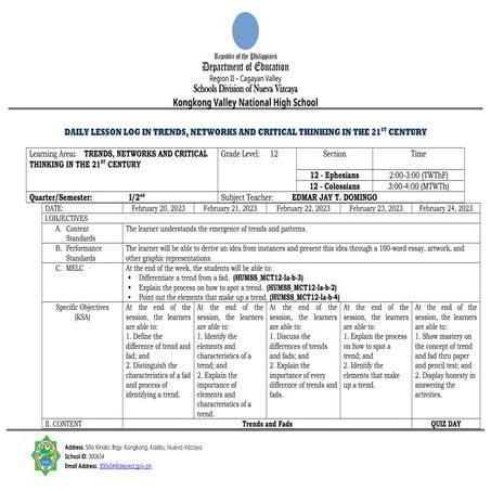 DLL-Week 2.docx trends in community week | DOCX