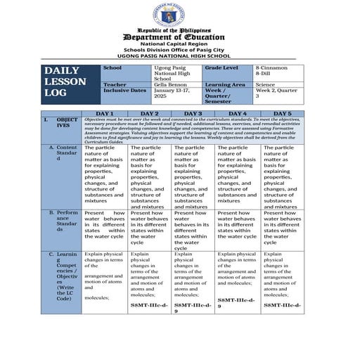 DLL-WEEK 2 - Copy.docxscfassssfavffaaaaaa | PDF