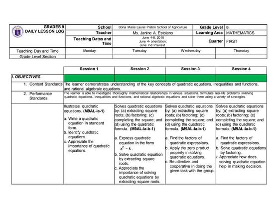 Q1 A-D-M Grade 9 - Mathematics week 1-4 | PDF | Physics | Science