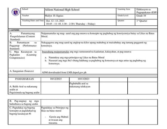 ESP MELCs Grade 10.pdf
