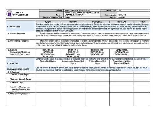 Biodiversity Daily Lesson Plan - Grade 8 Science | DOCX