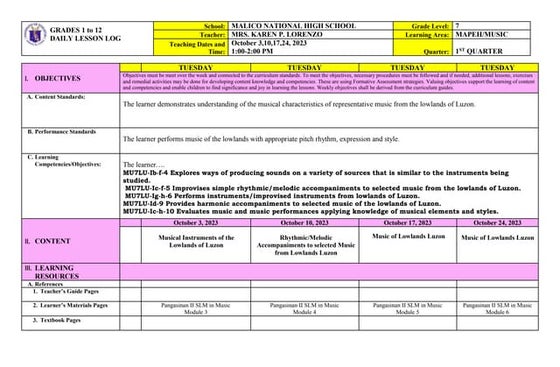 Curriculum Map Grade 7.pdf | Music | Entertainment