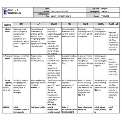 LESSON PLAN FILIPINO 6 | DOCX
