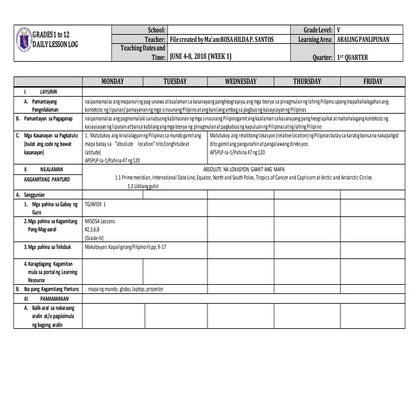 Dll araling panlipunan 5 q1_w1 | DOCX