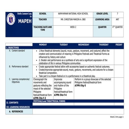 DLL_Grade 10 Arts 4th Quater 2nd Week.pdf