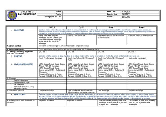 Dll science 7 q2 | DOCX