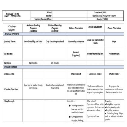 DLL CATCH UP - Grade 5 FEB 2 3rd Quarter.docx