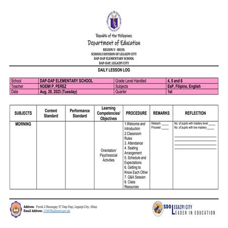 DLL Class Orientation 1st day of school 2.docx