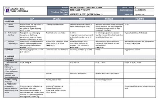 GMRC Quarter 1 Week 1 MATATAG Curriculum.docx