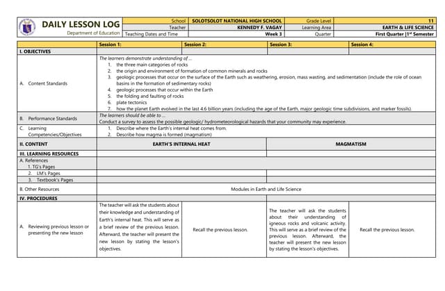 quarter 4 detailed lesson plan in science 7 | PDF