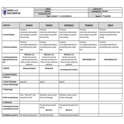 Daily Lesson Plan in ENGLISH6-WEEK-3- Quarter 3 | DOCX