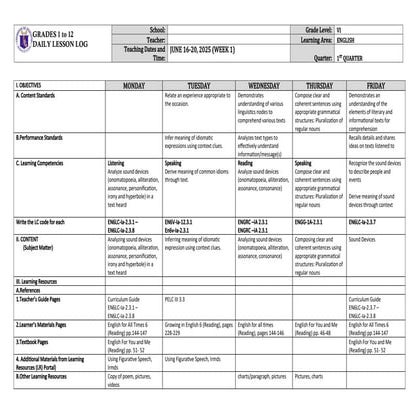 English 6 Grade 6 1st Quarter Week 1 Day 1 to 5 | PPTX