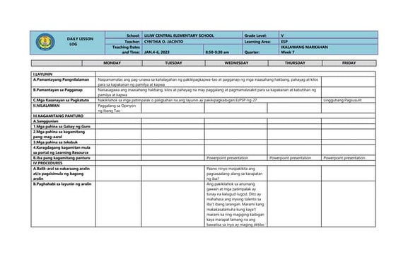DLP - ESP3 Pakikiisa sa Gawaing Pambata.docx