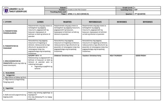 document.pdf dll in quarterly examination | PDF | Educational ...