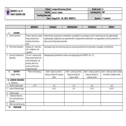 DLL_ESP 4_Q1_W1 with psychosocial.docx