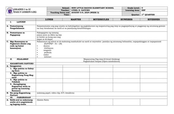 Behavioral Objectives in Filipino | PDF