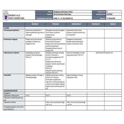 Semi detailed lesson plan | DOCX
