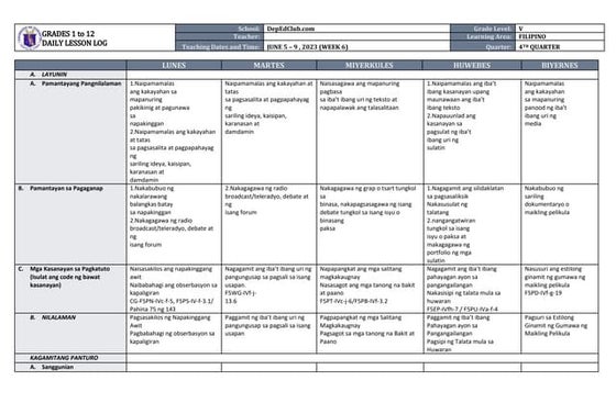 Filipino 7 Curriculum Guide rev.2016