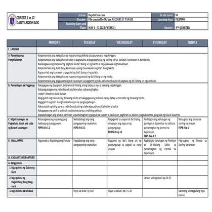 Daily Lesson Log_FILIPINO 6_Quarter4_W1.docx
